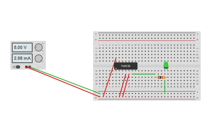 Circuit design IC 7432 OR | Tinkercad