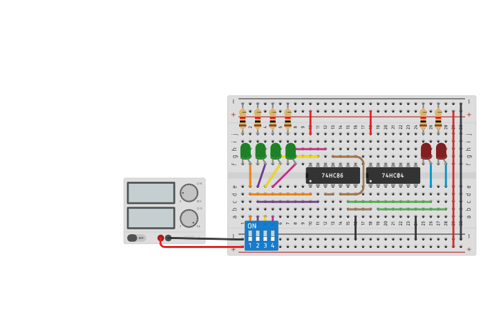 Circuit Design 62 A Parity Checker Tinkercad