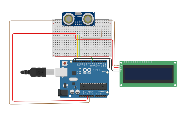 Circuit design RANGE METER - Tinkercad