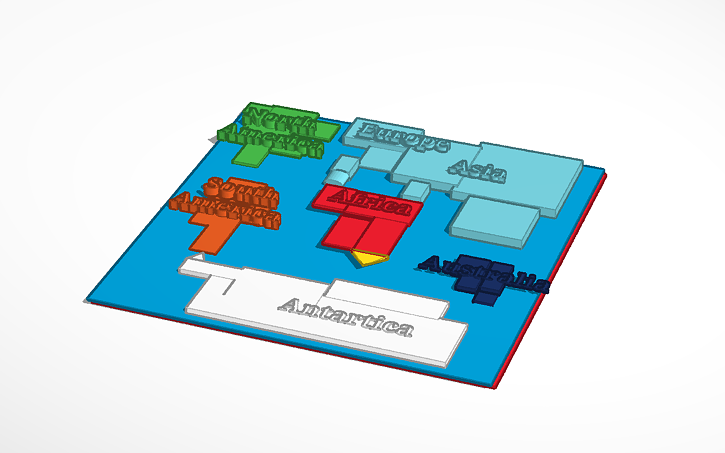 3D design MAP OF THE WORLD - Tinkercad