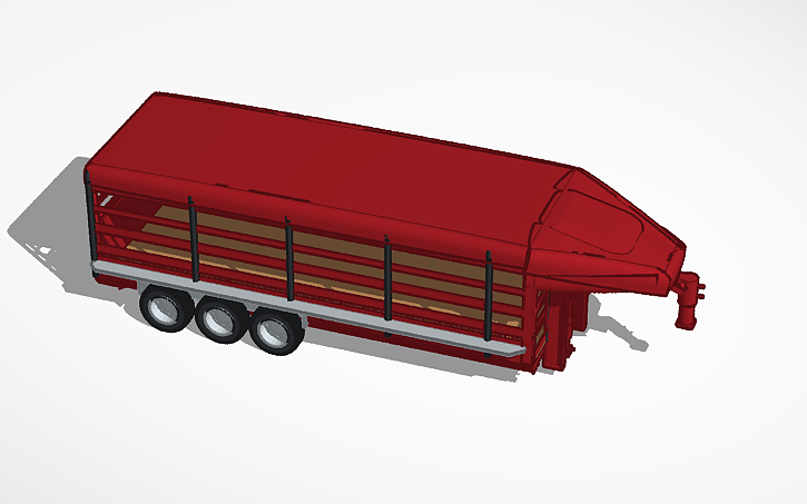 3D design gooseneck cattle trailer - Tinkercad