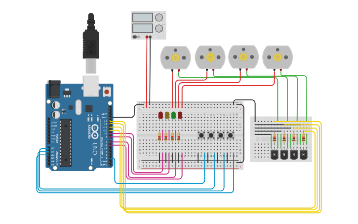Circuit design Vending Machine v2 - Tinkercad