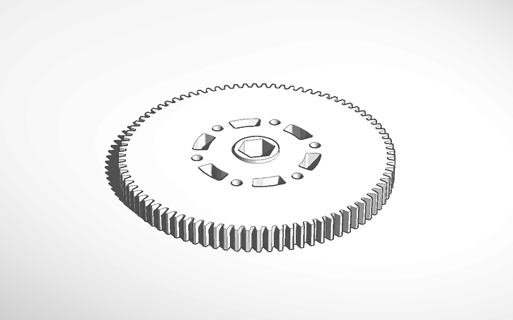3D design 84t Gear with Hex Bore Versakey - Tinkercad