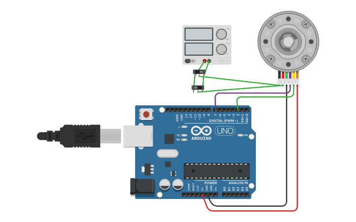 Circuit design Encoder Arduino - Tinkercad