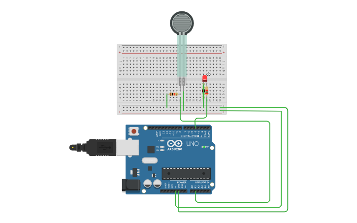 Circuit design Pressure Sensor - Tinkercad