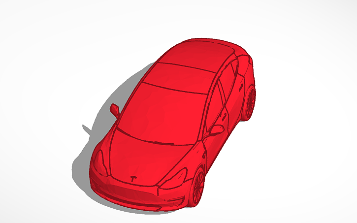3D design Tesla Model 3 - Tinkercad