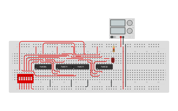 Circuit design MUX using gate - Tinkercad