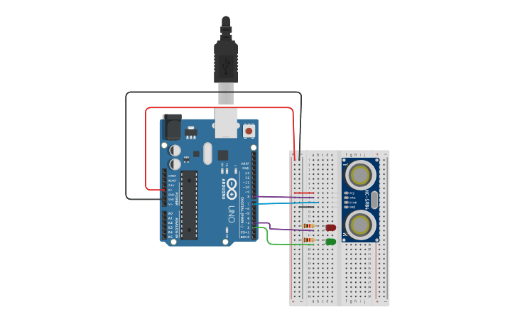 Circuit design Sensor car - Tinkercad
