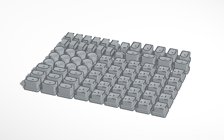 3D design A320 MCDU caps - Tinkercad