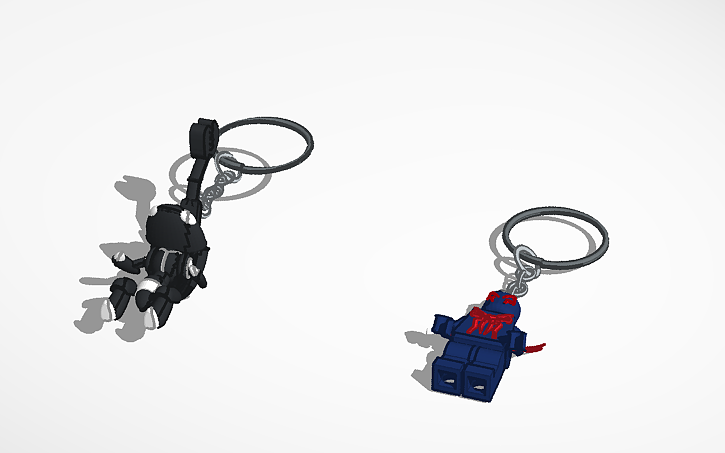 3D design Symbiote Genestect and Lego Spiderman 2099 keychain - Tinkercad