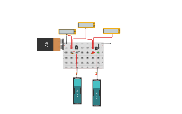 Circuit design Differential Amplifier - Tinkercad