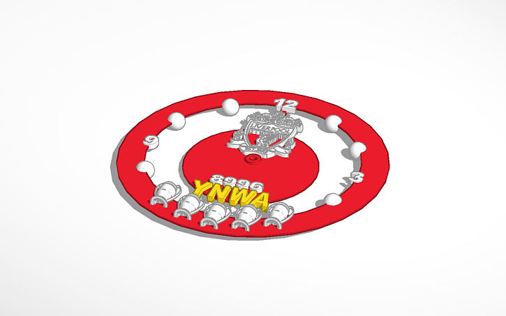 3D design Liverpool FC Clock Face - Tinkercad