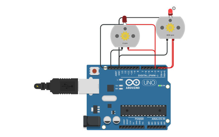 Circuit design DC MOTOR - Tinkercad