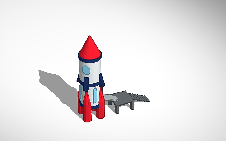 3D design rakieta - Tinkercad