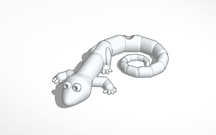 3D design lizard keychain - Tinkercad