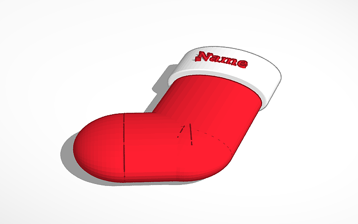 3D design Christmas Stocking - Tinkercad