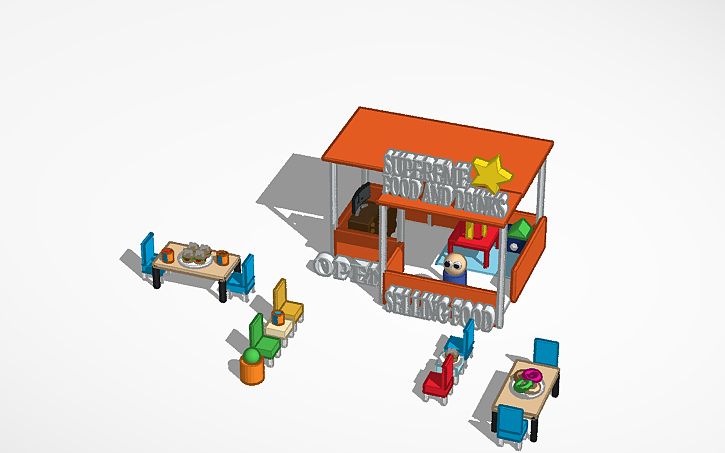 3D design FOOD STALL - Tinkercad