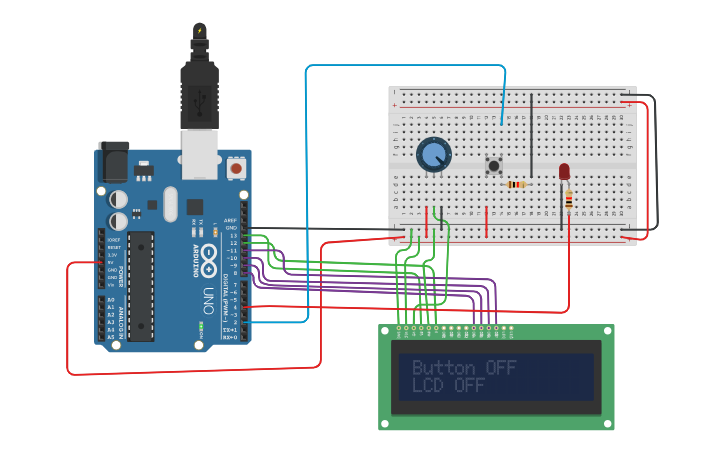 Circuit design LCD With PotentialMeter and Arduino - Tinkercad