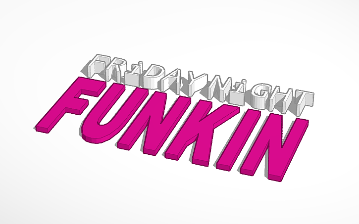 3D design Friday Night Funkin Logo - Tinkercad