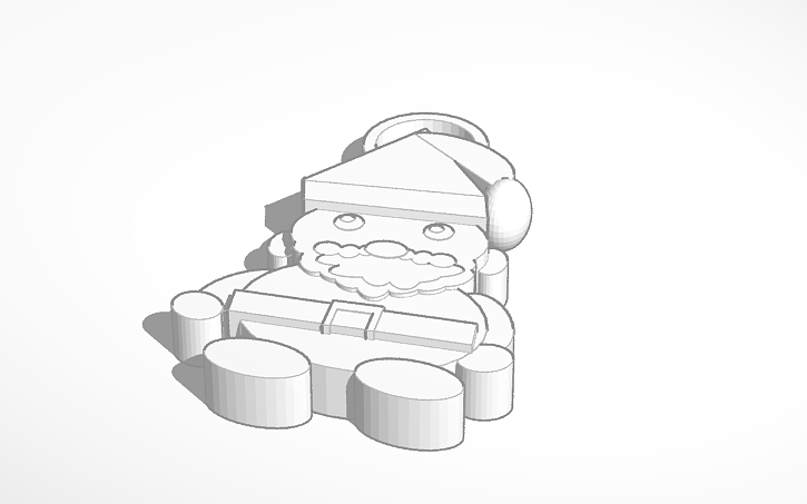 3D design Santa Keychain - Tinkercad