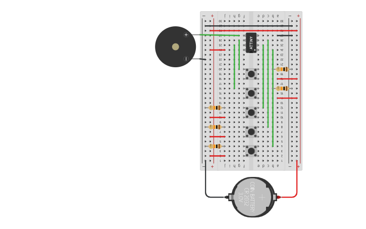 Circuit design Copy of Piano - Tinkercad