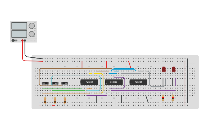 Circuit design FULL ADDER USING NAND GATE | Tinkercad