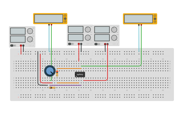 Circuit design Non-Inverting Amplifier - Tinkercad