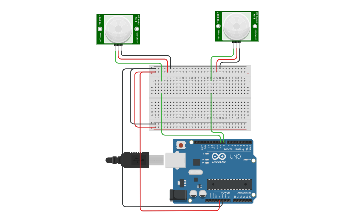 Circuit design Copy of Visitor Counter - Tinkercad