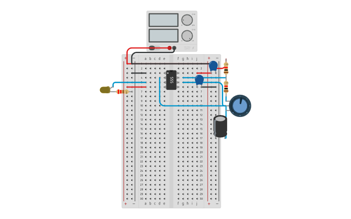 Circuit design 555 timer p2 - Tinkercad