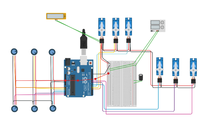 Circuit design Student Robot Arm Code and CCT | Tinkercad Circuit design Student Robot Arm Code and CCT | Tinkercad