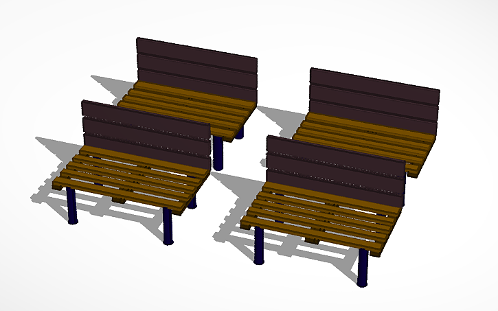 3D design "Wooden" Benches | Tinkercad