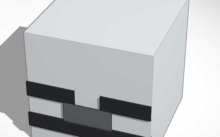 3D design Minecraft skeleton skull - Tinkercad