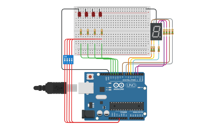 Circuit design 7 Segment display - Tinkercad Circuit design 7 Segment display - Tinkercad