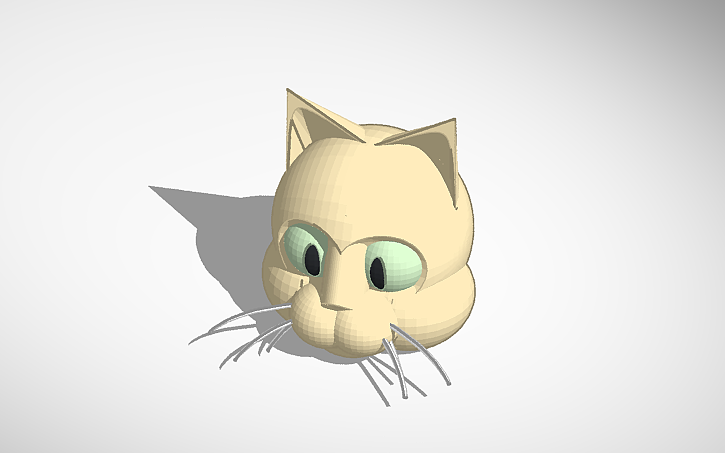 3D design Cat head model - Tinkercad
