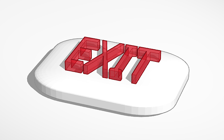 3D design Exit Sign - Tinkercad