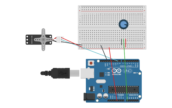 Circuit design dani y mario 2C-servo - Tinkercad