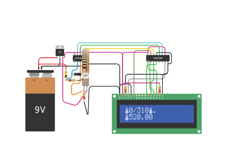 Circuit design Flex ATTiny85 a finir - Tinkercad