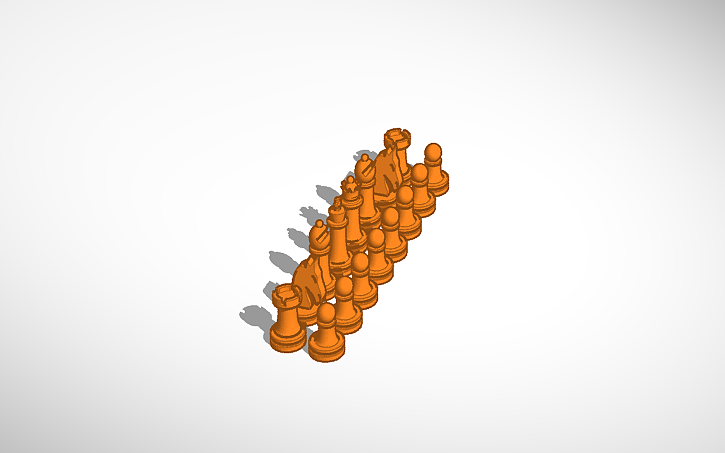 3D design chess pieces 1 side - Tinkercad