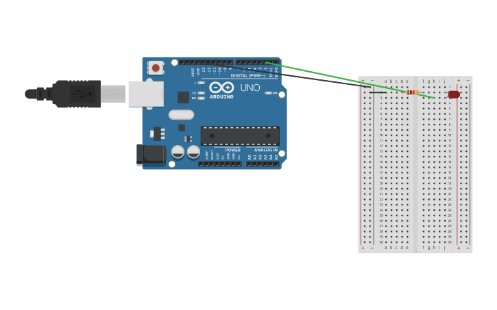 Circuit design LED intermitente | Tinkercad