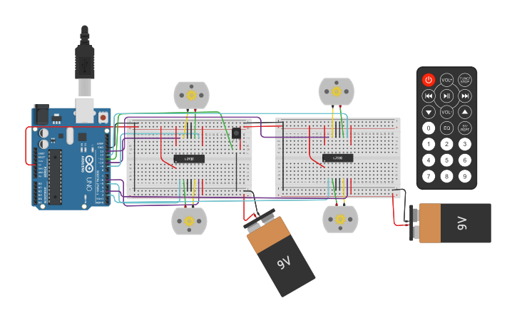Circuit design All-Direction Robot - Tinkercad