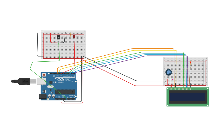 Circuit Design Sensor Temperatura Con Lcd Completo Tinkercad