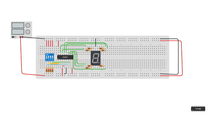 Circuit design 7 Segmentos - Tinkercad