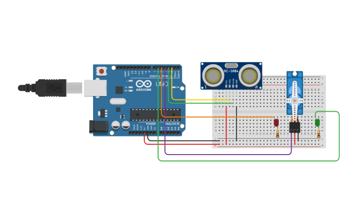 Circuit design Parqueadero - Tinkercad