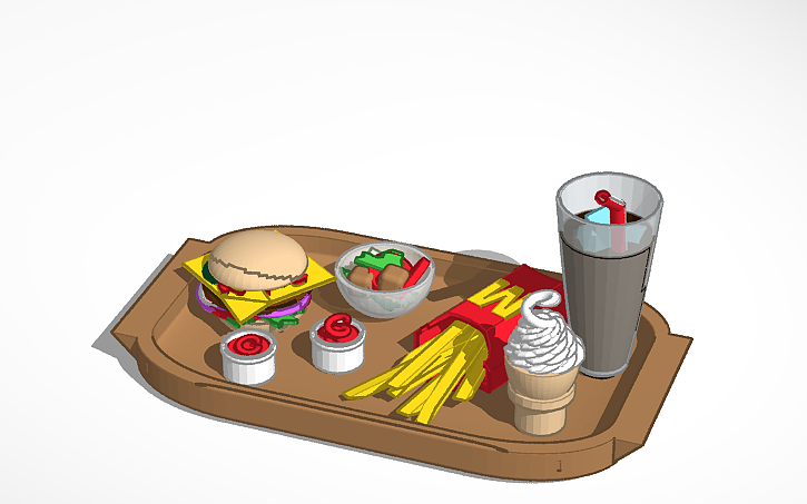 3D design A meal of food - Tinkercad