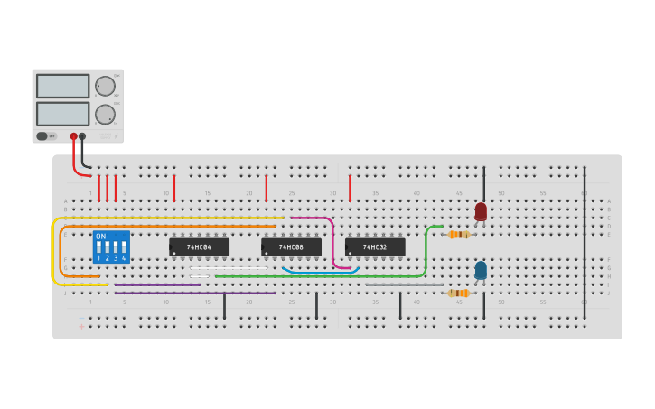 Circuit design Sumador Completo - Dany Cabrera - Tinkercad