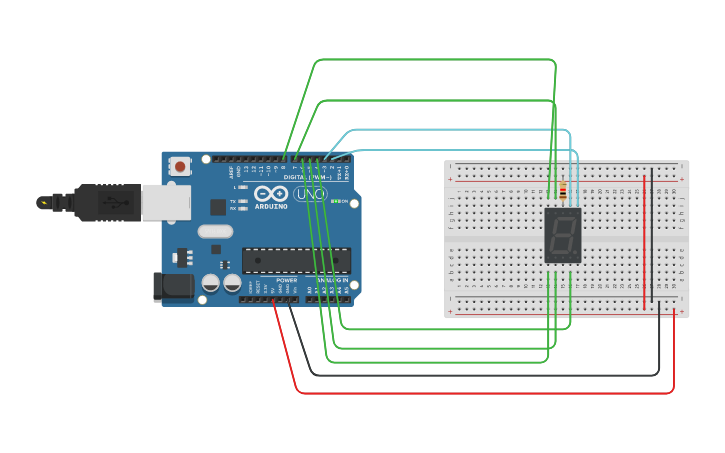 Circuit Design Copy Of 7 Segment Display With Arduino Tinkercad 4164