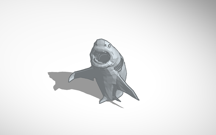 3D design Great White Shark - Tinkercad