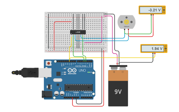 Circuit design MCC 03 - L293D (inversion sens + variation de vitesse ...