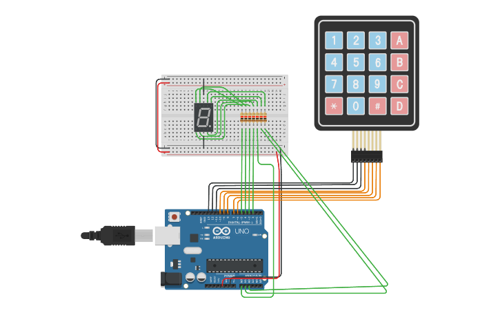 Circuit design 7 SEGMENTOS (0 AL 9) - Tinkercad