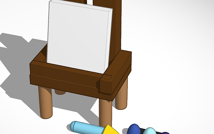 3D design Painters canvas set with paintbrush and paint | Tinkercad